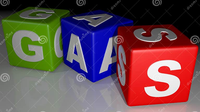 GAS colored cubes stock illustration. Illustration of colors - 64912603