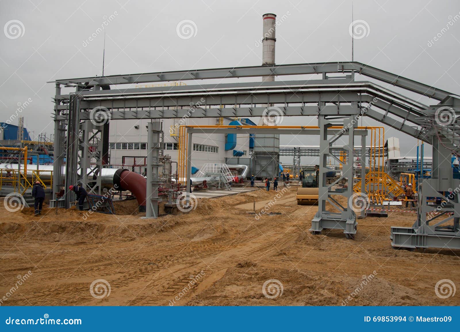 Gas compressor station editorial stock image. Image of methane - 69853994