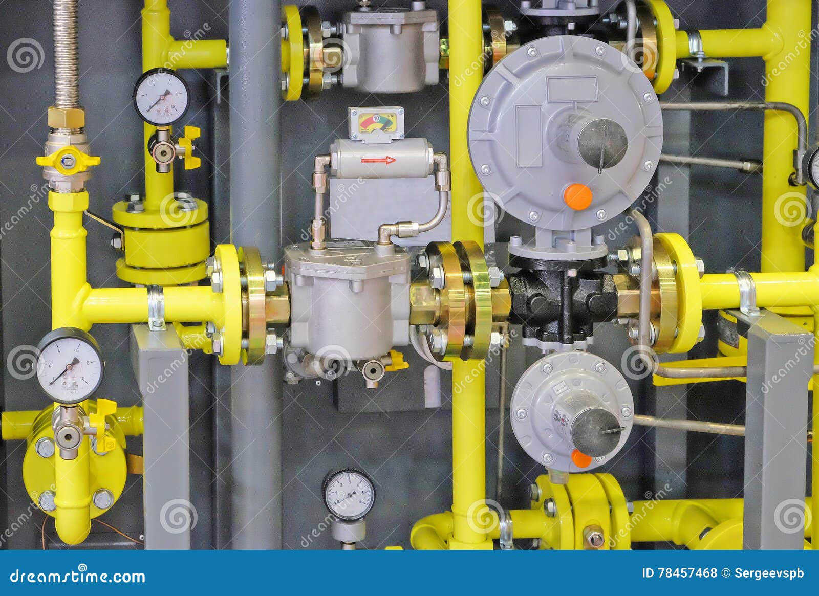 Gas control installation stock photo. Image of compressed - 78457468