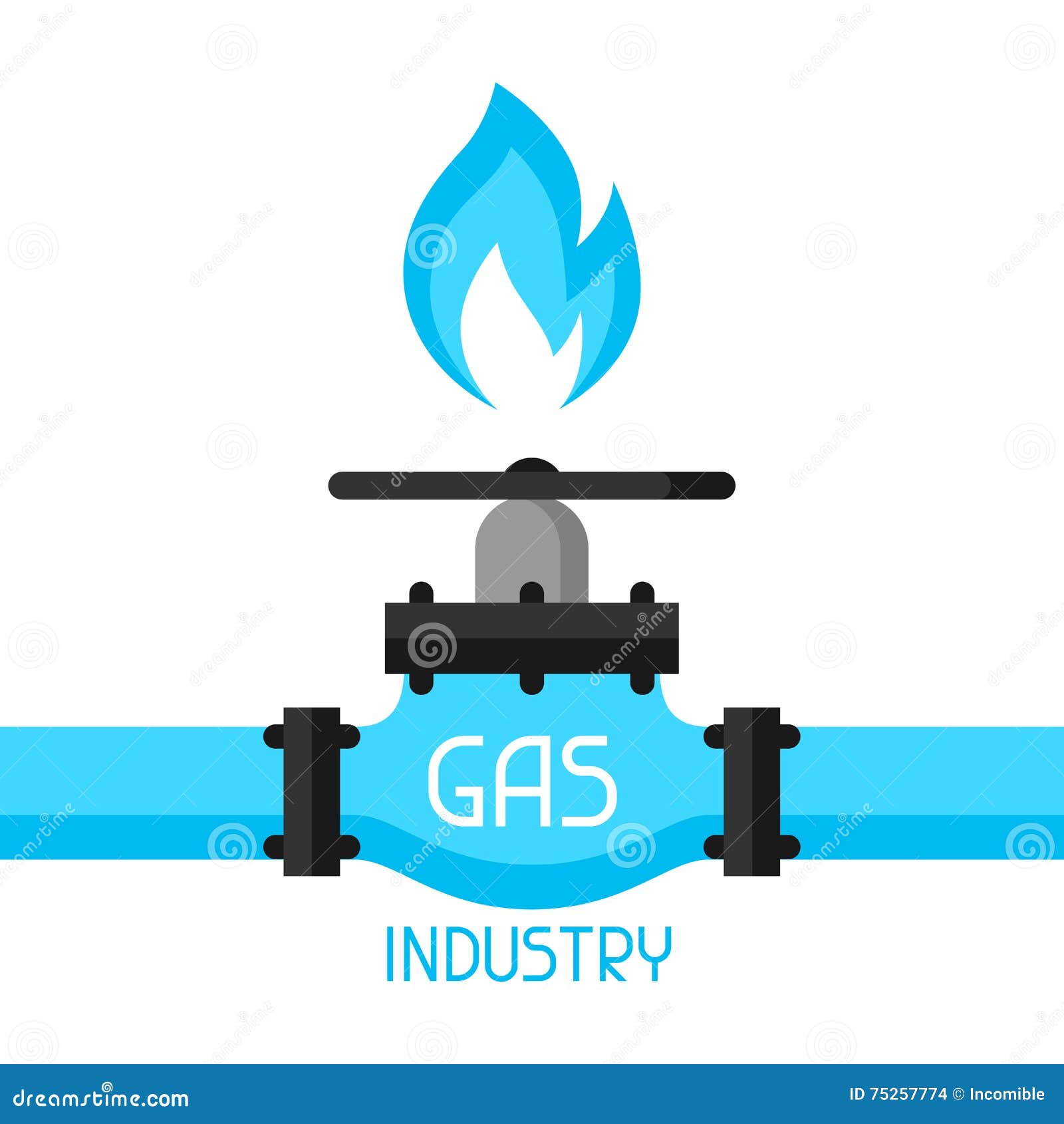 Gas Control Valve. Industrial Illustration in Flat Style Stock Vector ...
