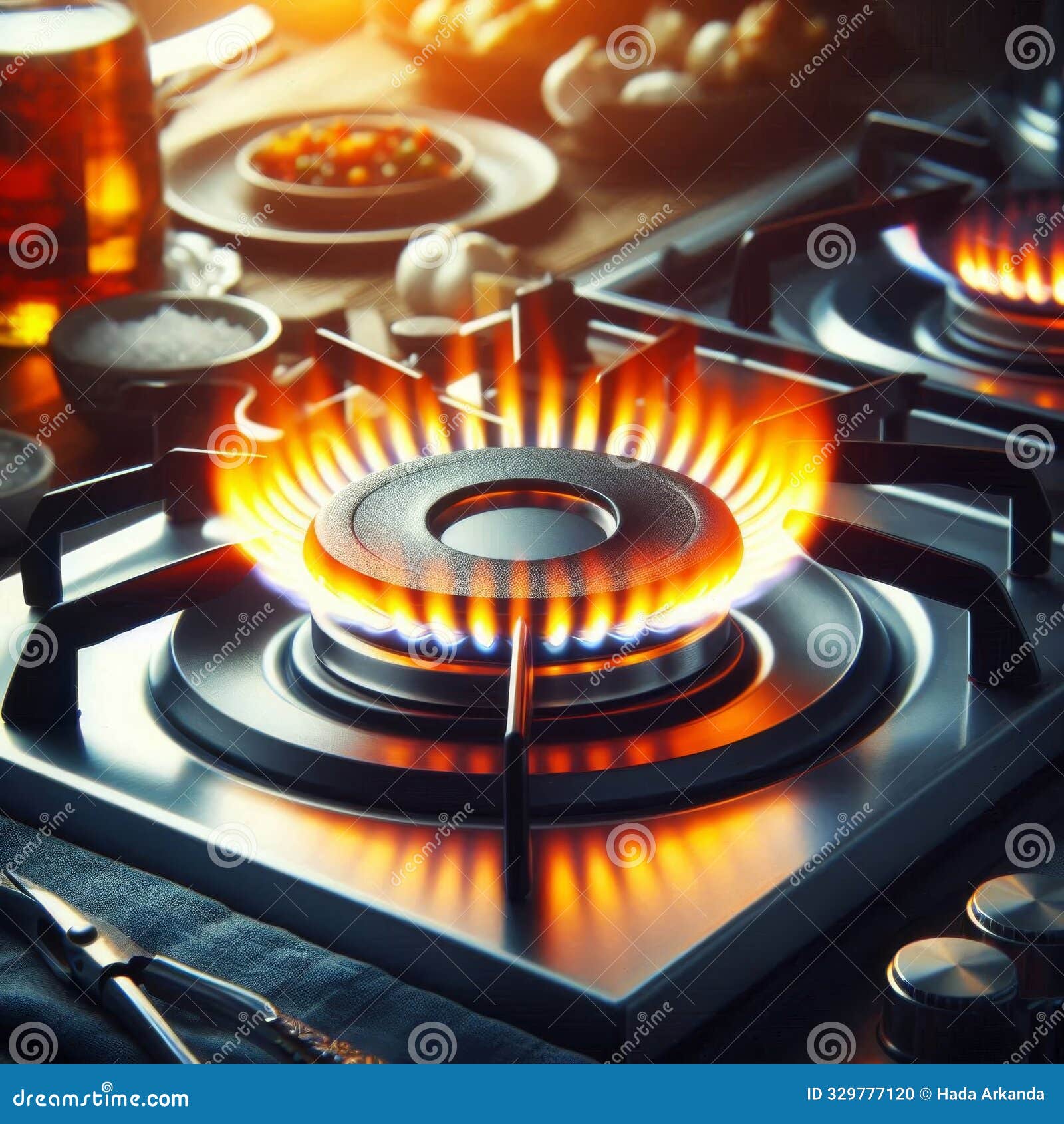 Gas Cooker Burner With Intense Flame Stock Photography | CartoonDealer ...
