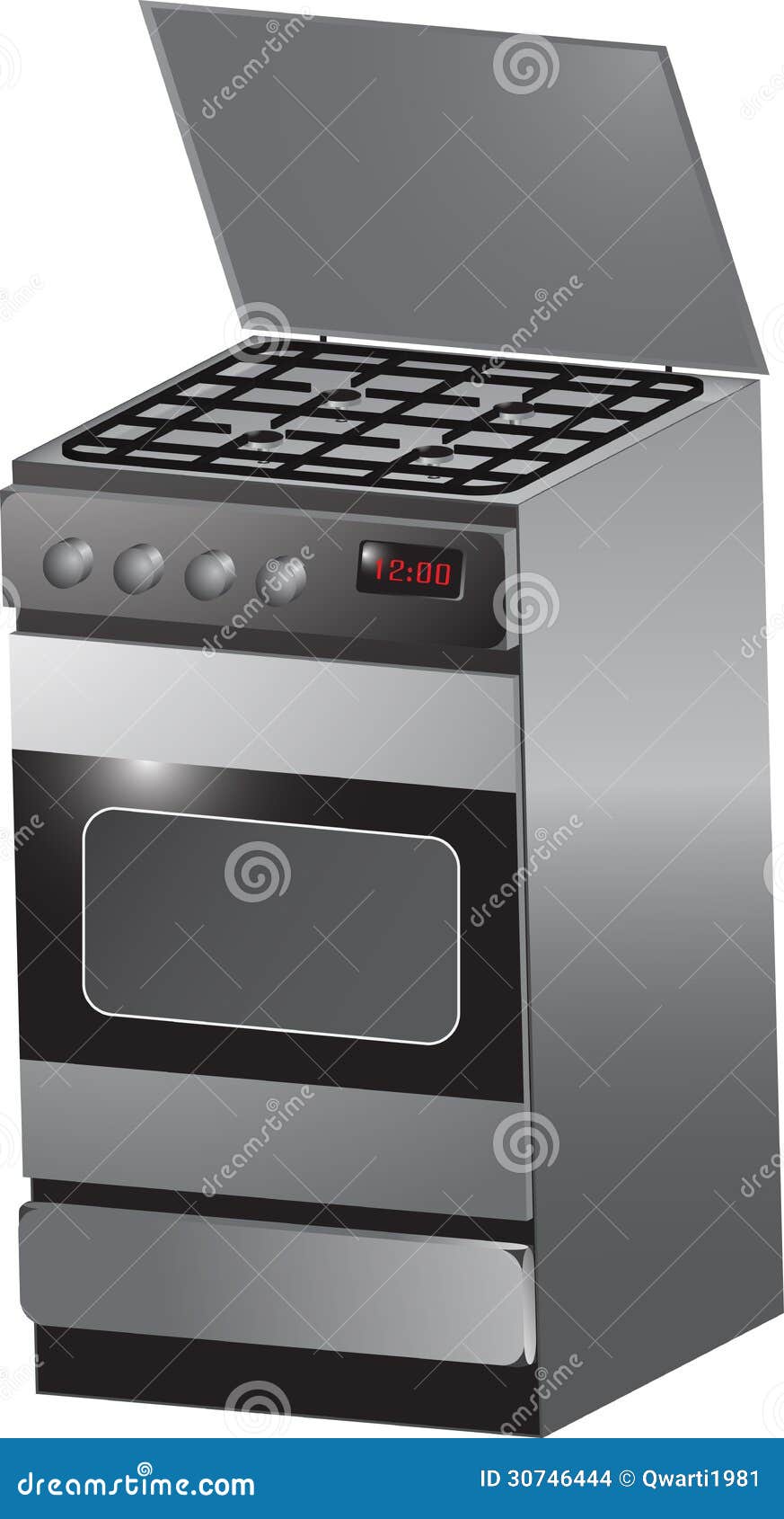 Gas cooker stock vector. Illustration of appliance, painting - 30746444