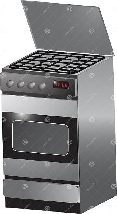 Gas cooker stock vector. Illustration of appliance, painting - 30746444