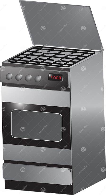 Gas cooker stock vector. Illustration of appliance, painting - 30746444