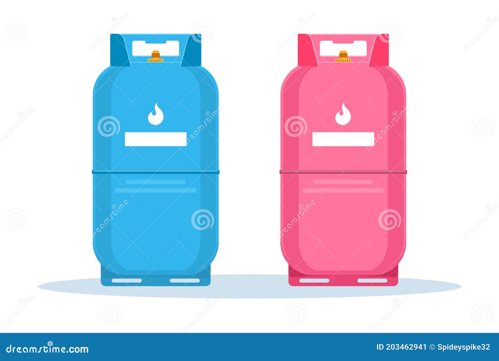 The Gas Cylinder. Blue and Pink Tank Stock Vector - Illustration of ...