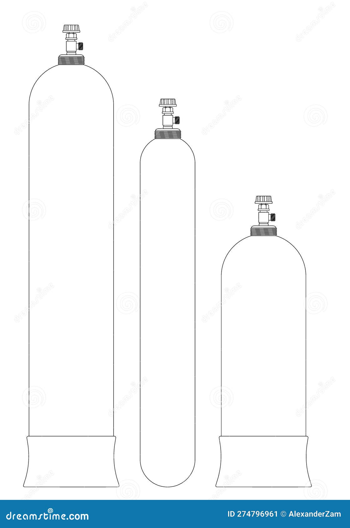 Gas Cylinder Contour Illustration Stock Vector - Illustration of ...