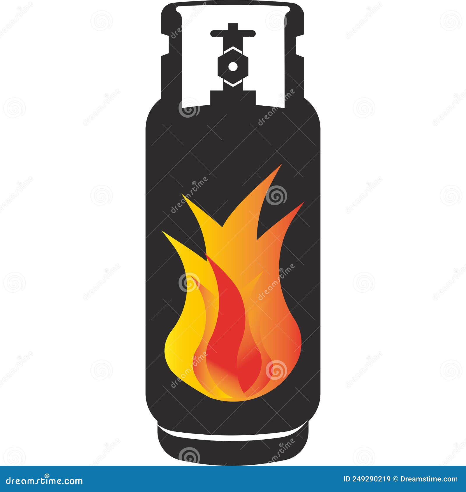 Gas Cylinder. Danger Of Explosion. Vector Black Image. | CartoonDealer ...