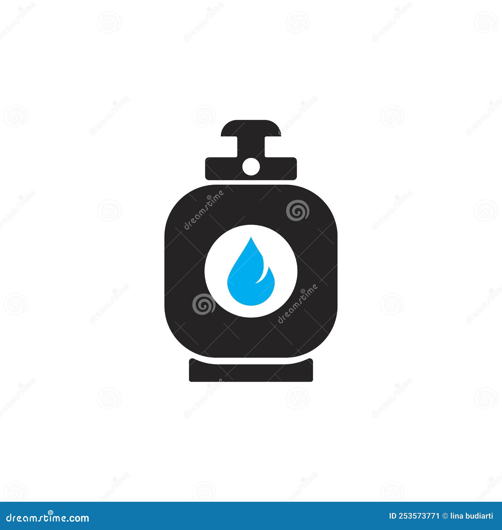 Gas cylinder icon stock vector. Illustration of blue - 253573771
