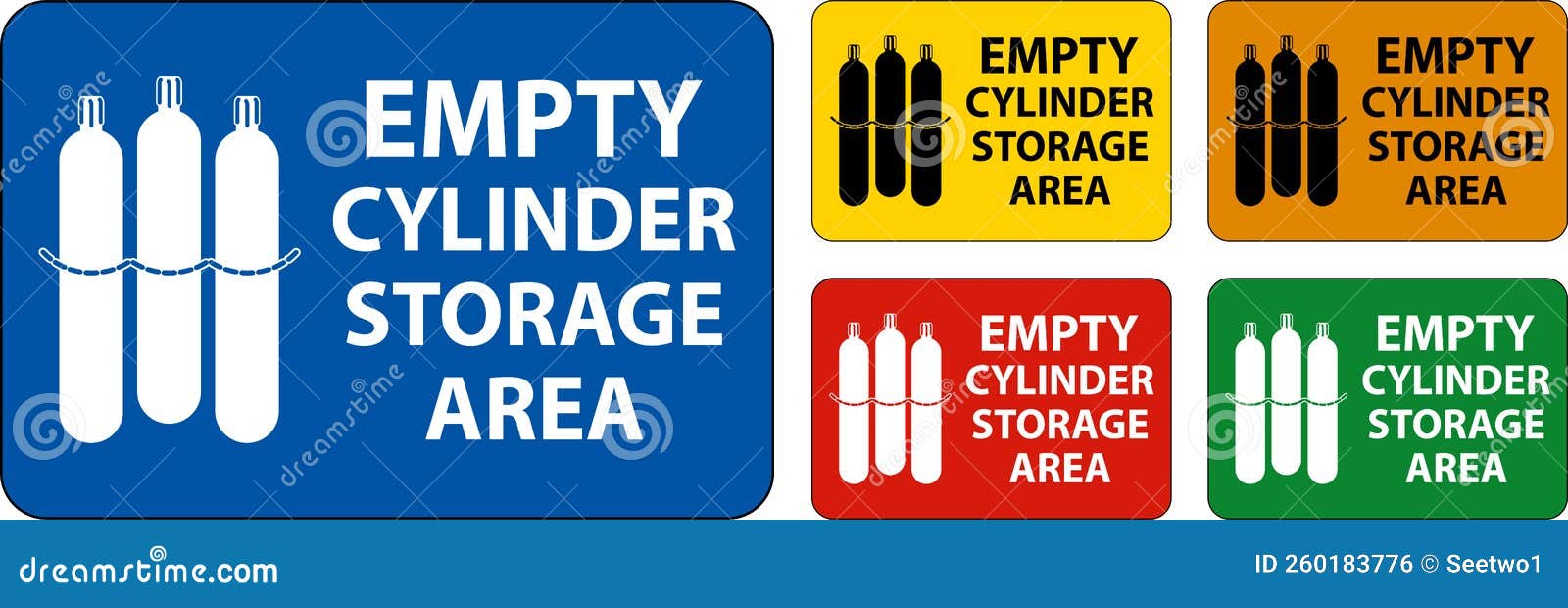 Gas Cylinder Sign Empty Cylinder Storage Area with Cylinders Chained ...
