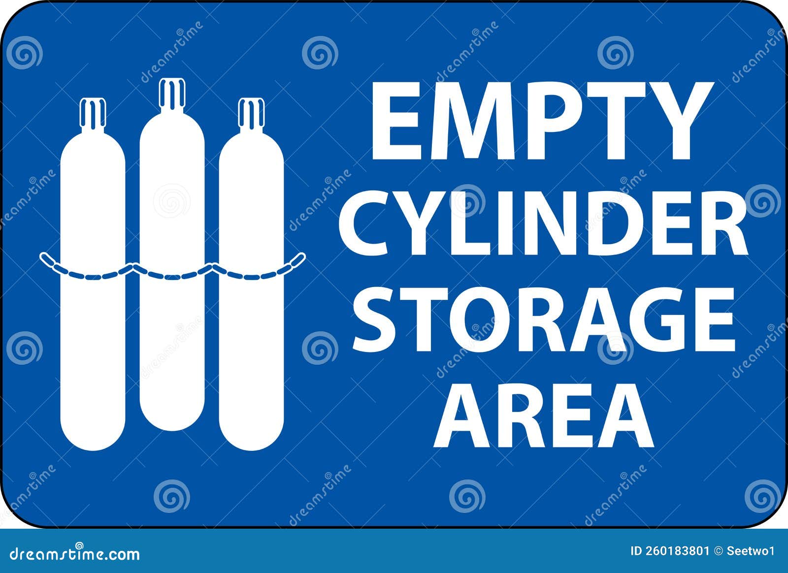 Gas Cylinder Sign Empty Cylinder Storage Area with Cylinders Chained ...