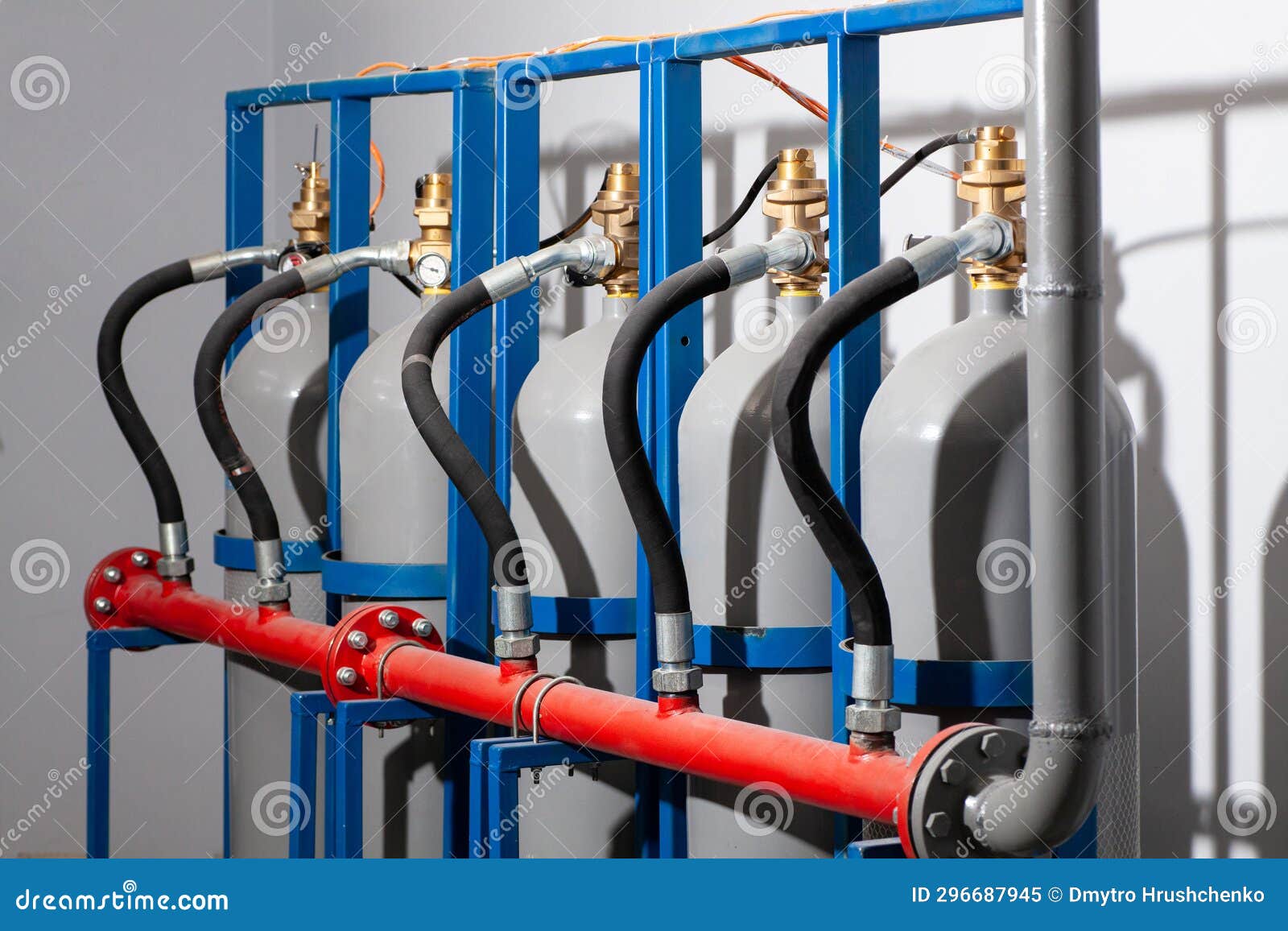 Gas Cylinders for Fire Suppression. Safety Equipment for Fire Control ...