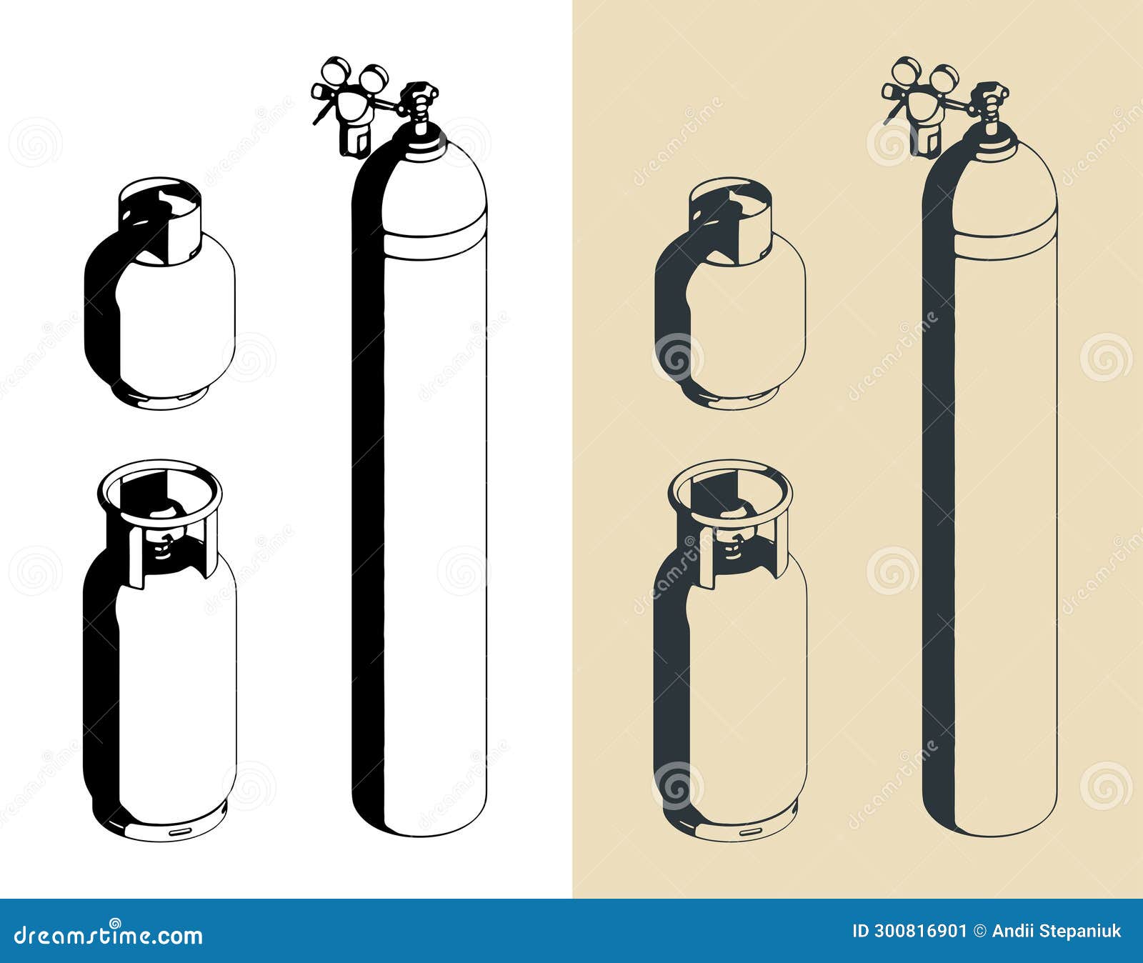 Gas cylinders mini set stock vector. Illustration of storage - 300816901