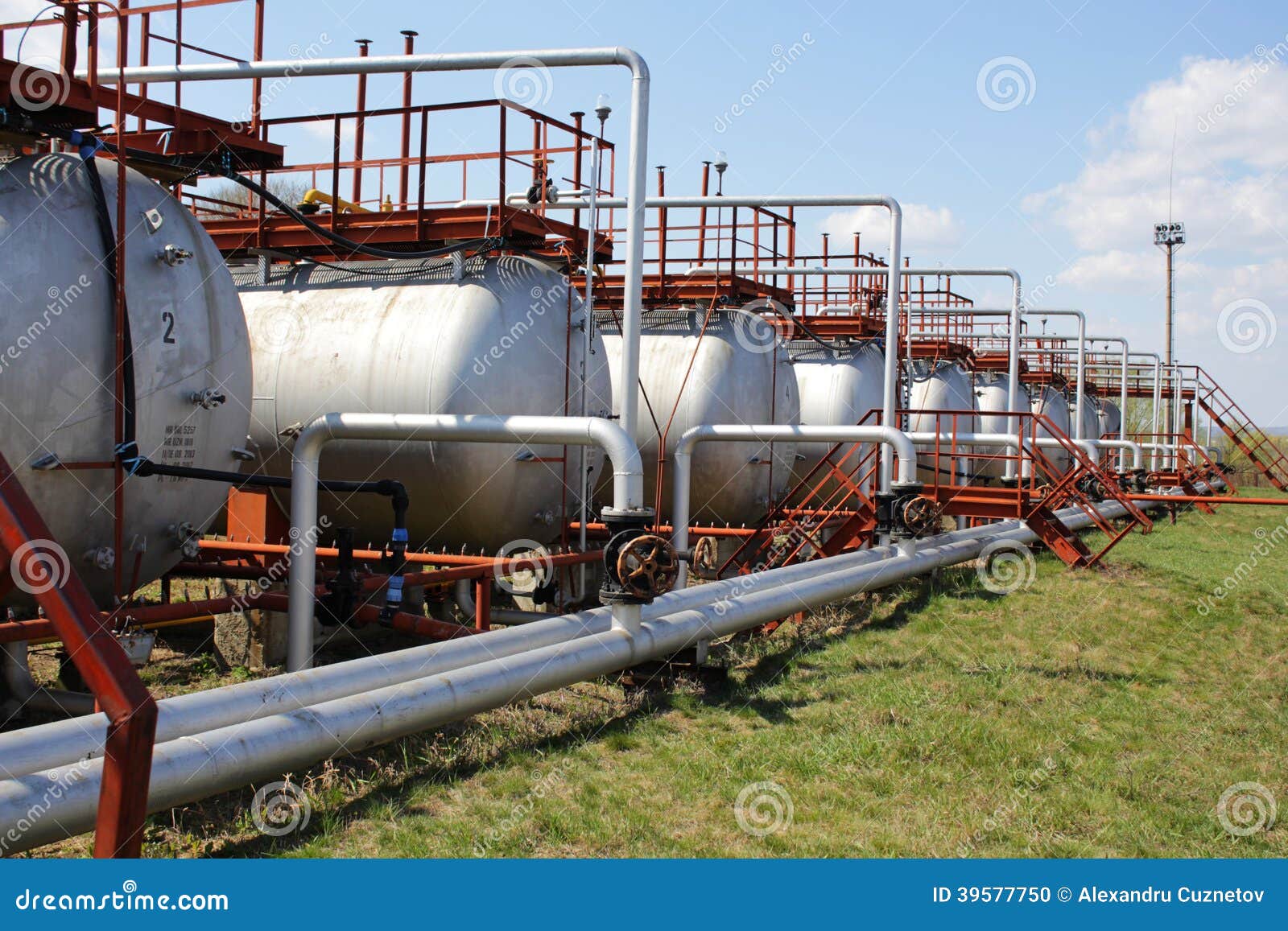 Gas Cylinders (storage Tanks) Stock Photo - Image of pipeline, metal ...