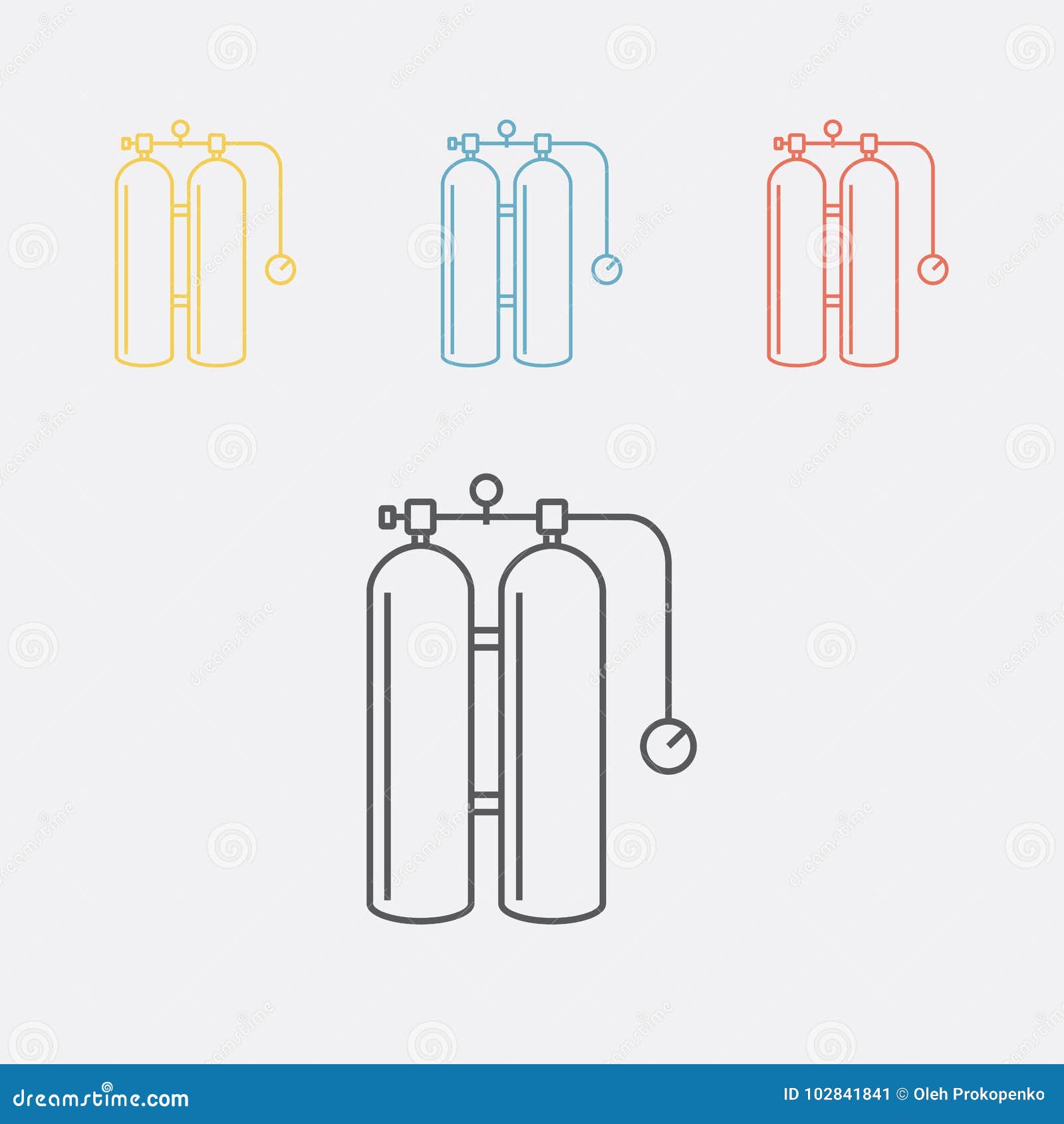 Gas Cylinders for Welding Line Icon Stock Vector - Illustration of ...