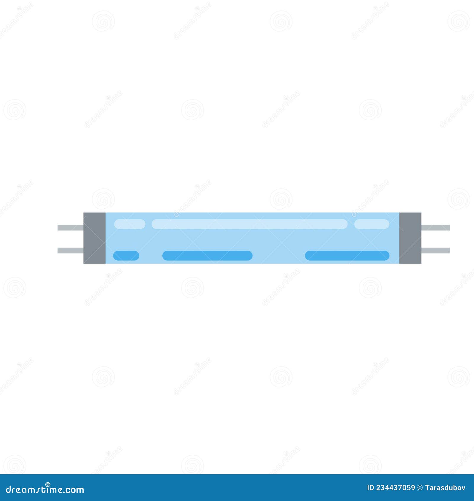 Gas Discharge Lamp. Blue Light Bulb. Lighting Device. Flat Design Stock ...