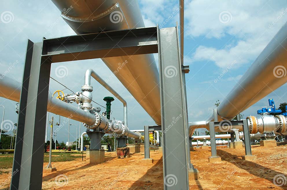 Gas distribution pipes stock image. Image of installation - 978975