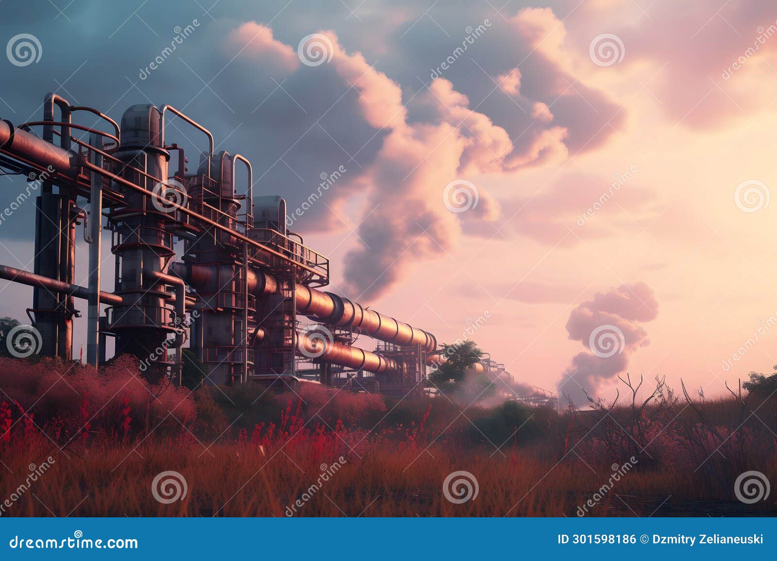 Gas Distribution Station and Pipes. Generative AI Stock Photo - Image ...