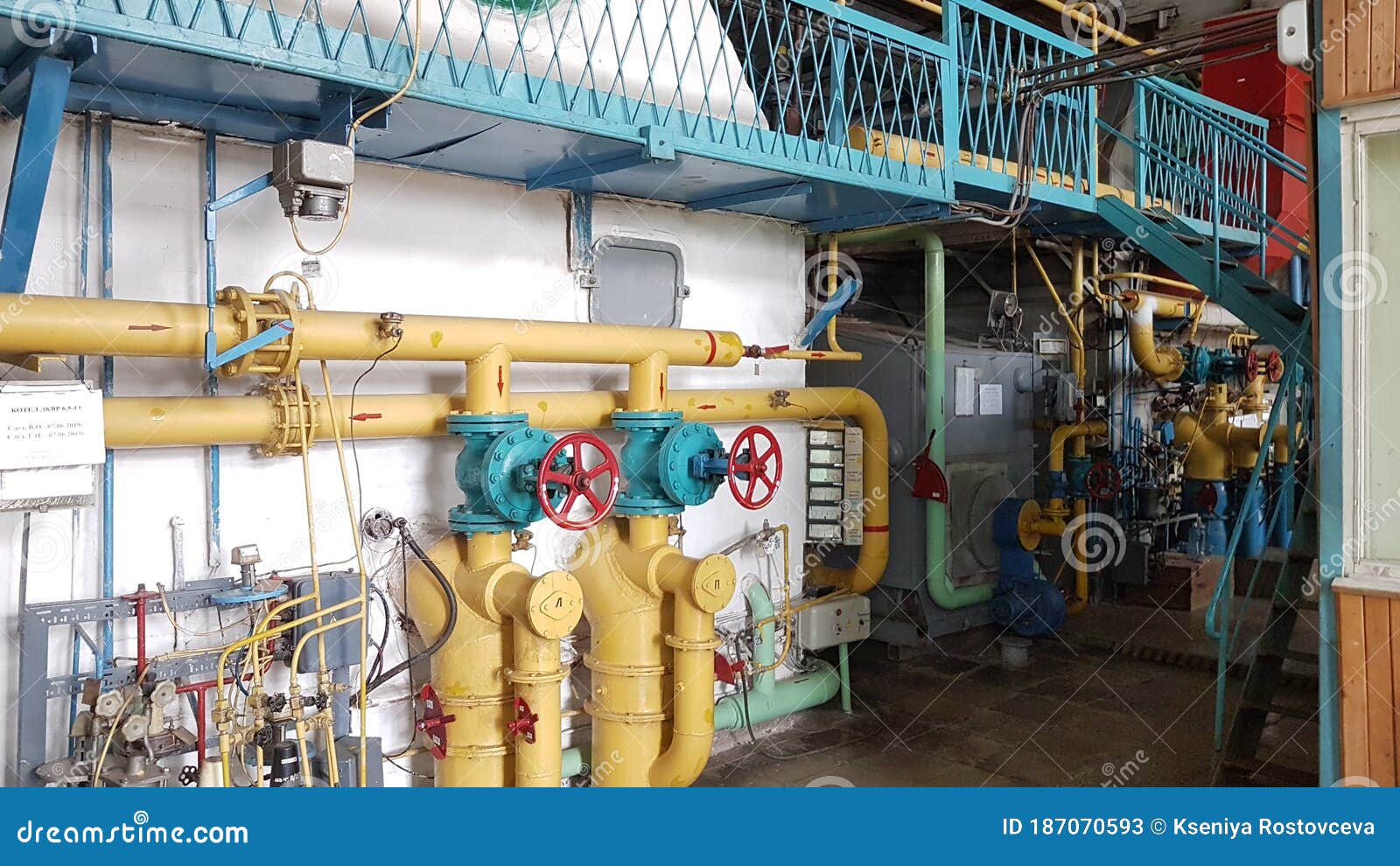 Inside an old gas boiler editorial stock photo. Image of equipment ...