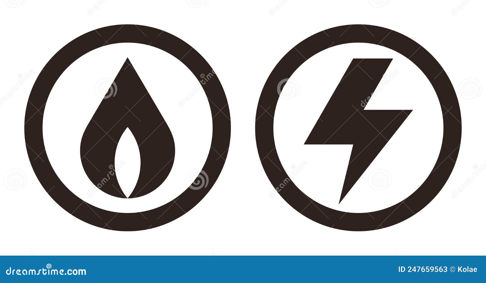 Gas and electricity button stock vector. Illustration of business ...