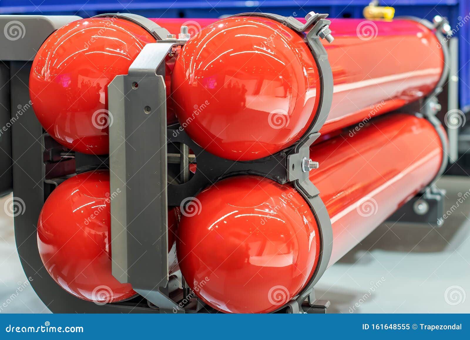 Gas Equipment for Propane Red Gas Cylinders on a Car Stock Image ...