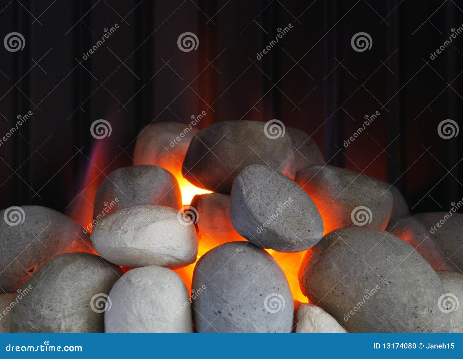 Gas fire stock photo. Image of interior, warm, stones - 13174080