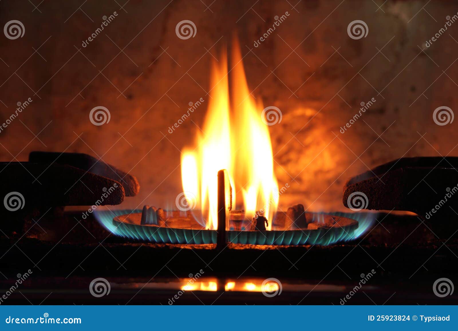 Gas fire from the furnace stock photo. Image of flame - 25923824