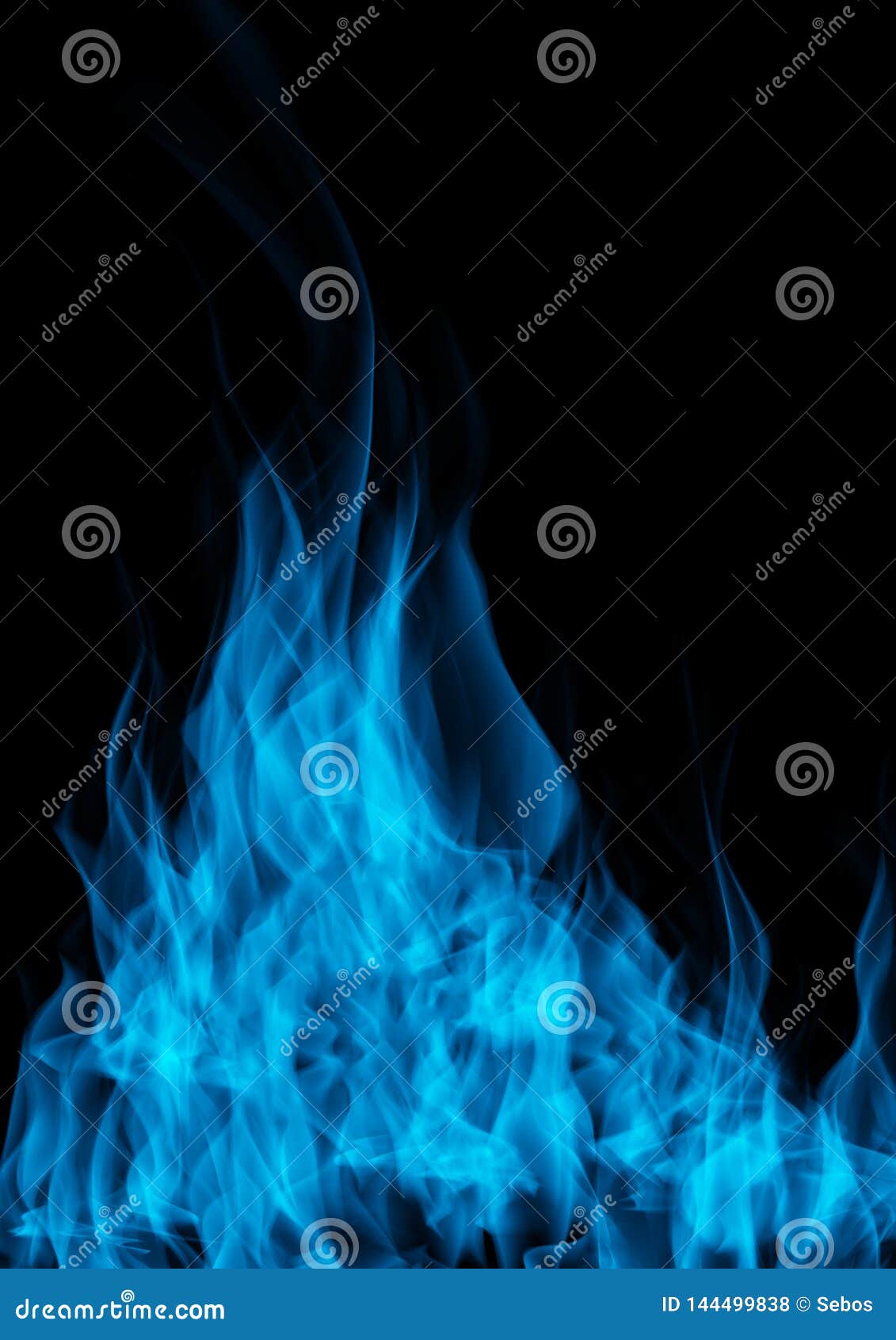 Gas Flame of Burning Fire Over Black Background Stock Illustration ...