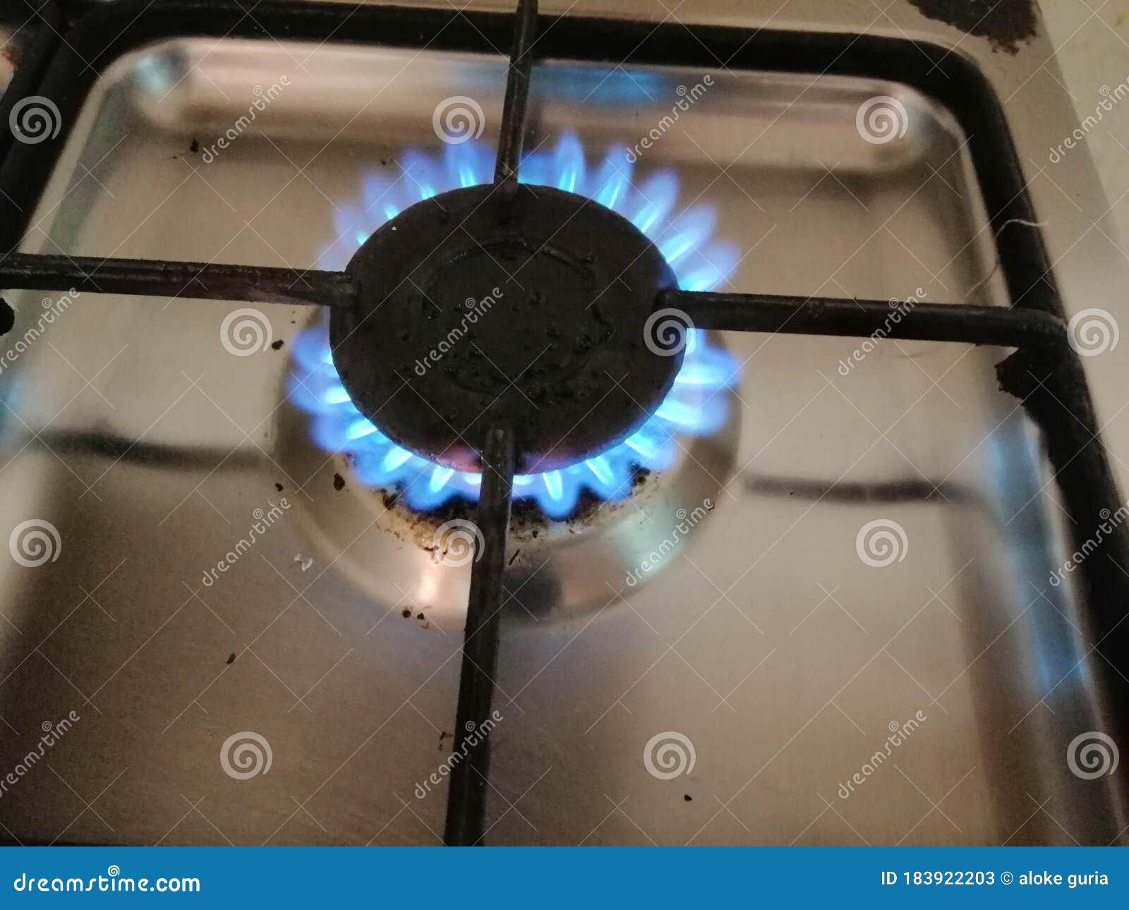 Gas Flame Fire Range Cooking Stock Image - Image of wheel, lighting ...