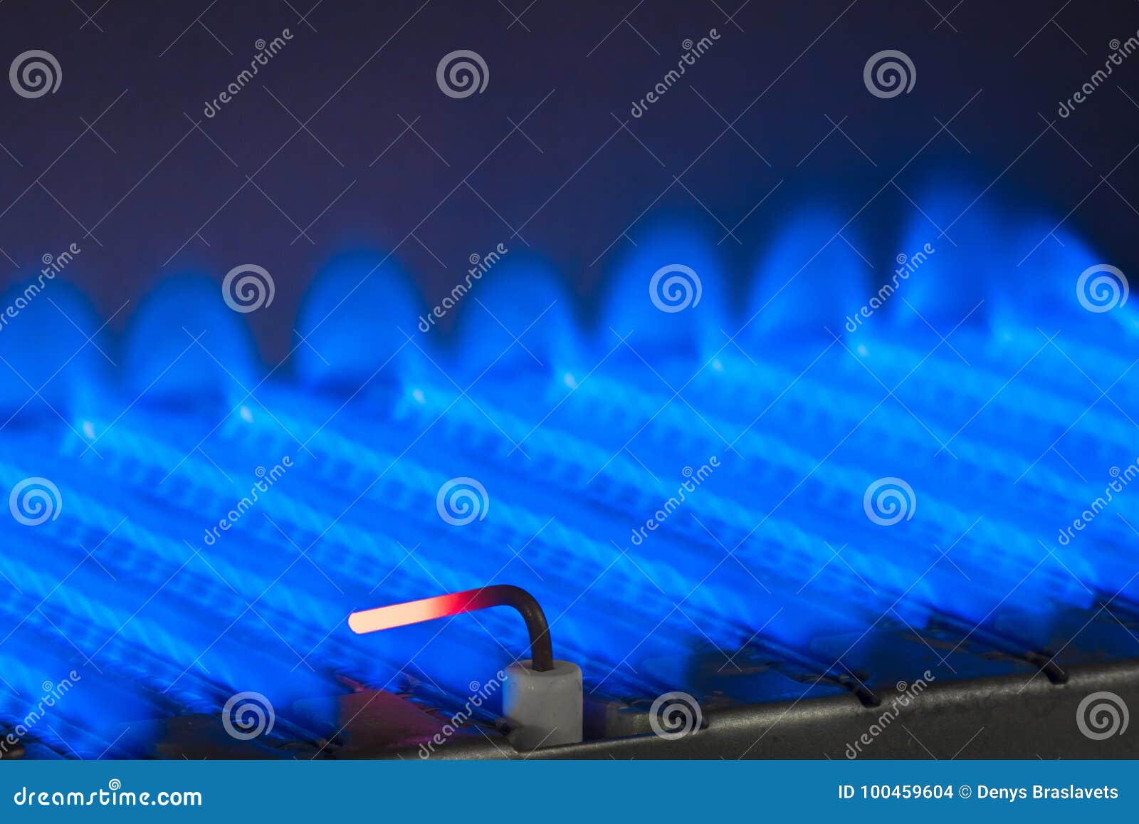 Gas Flame Inside of the Gas Boiler Stock Photo - Image of glowing ...