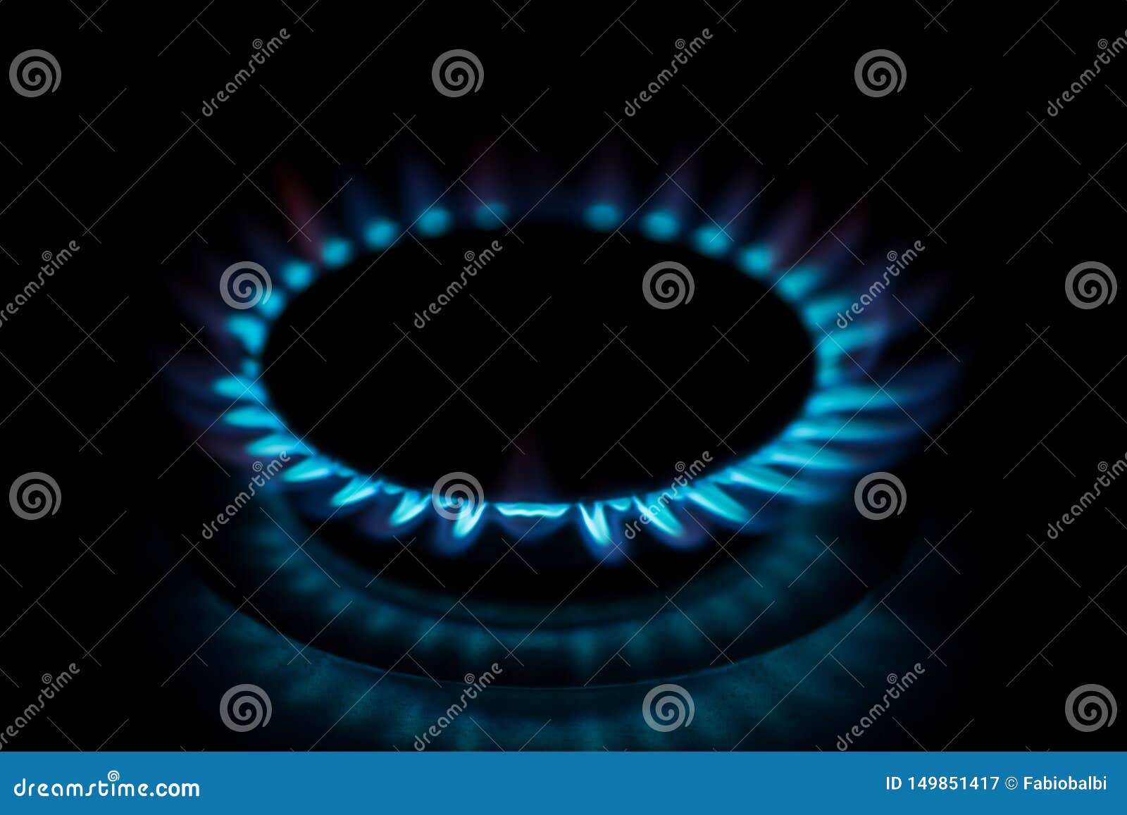 Gas flame of a gas stove stock image. Image of flame - 149851417