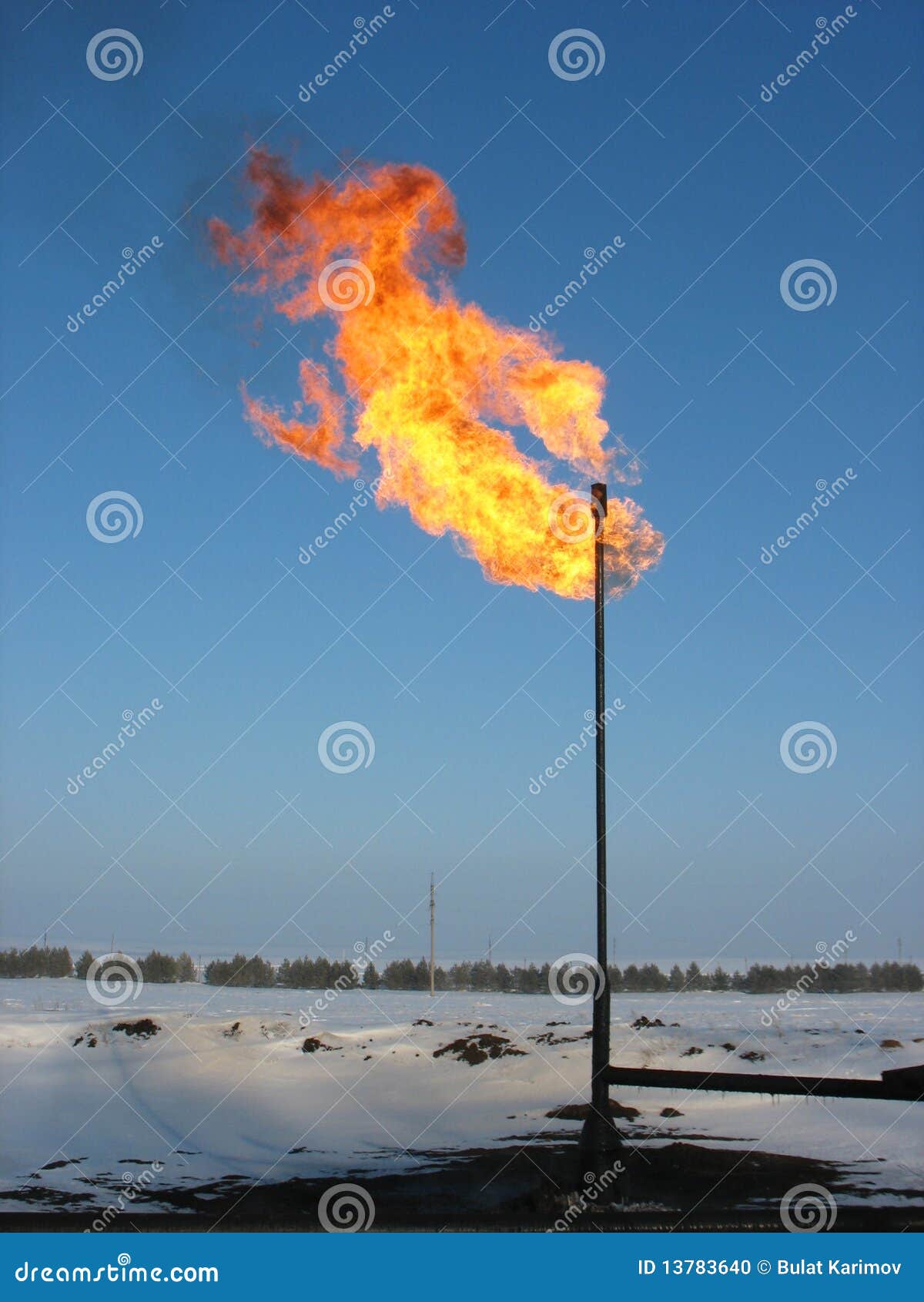 Gas flare. stock photo. Image of dioxide, power, fire - 13783640