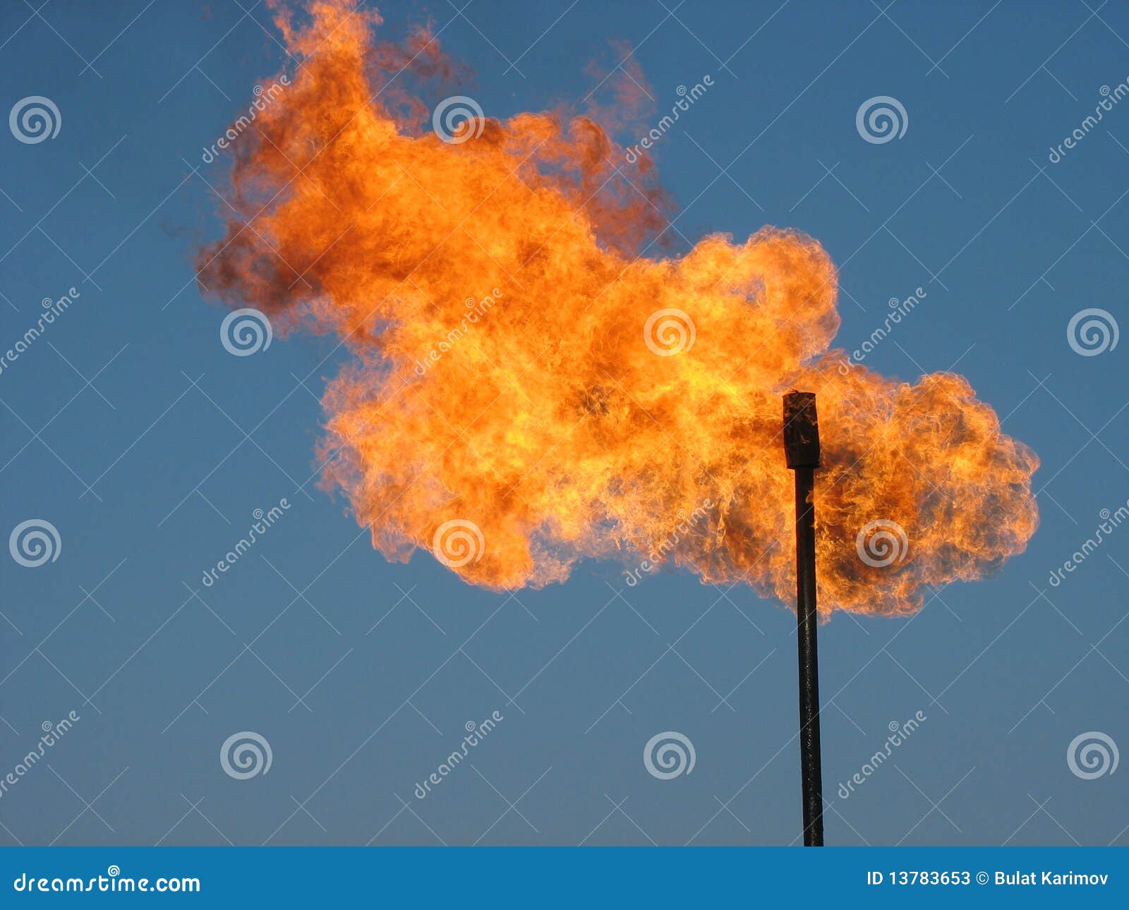 Gas flare. stock image. Image of business, destruction - 13783653
