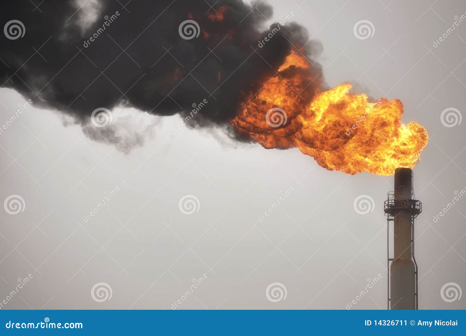 Gas flare stock image. Image of smoke, energy, industry - 14326711