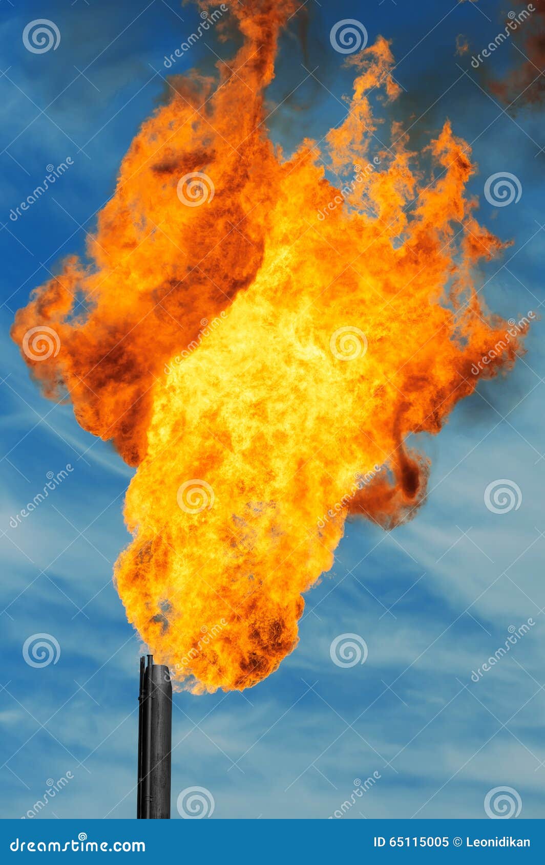 Gas flaring. stock image. Image of environment, contamination - 65115005
