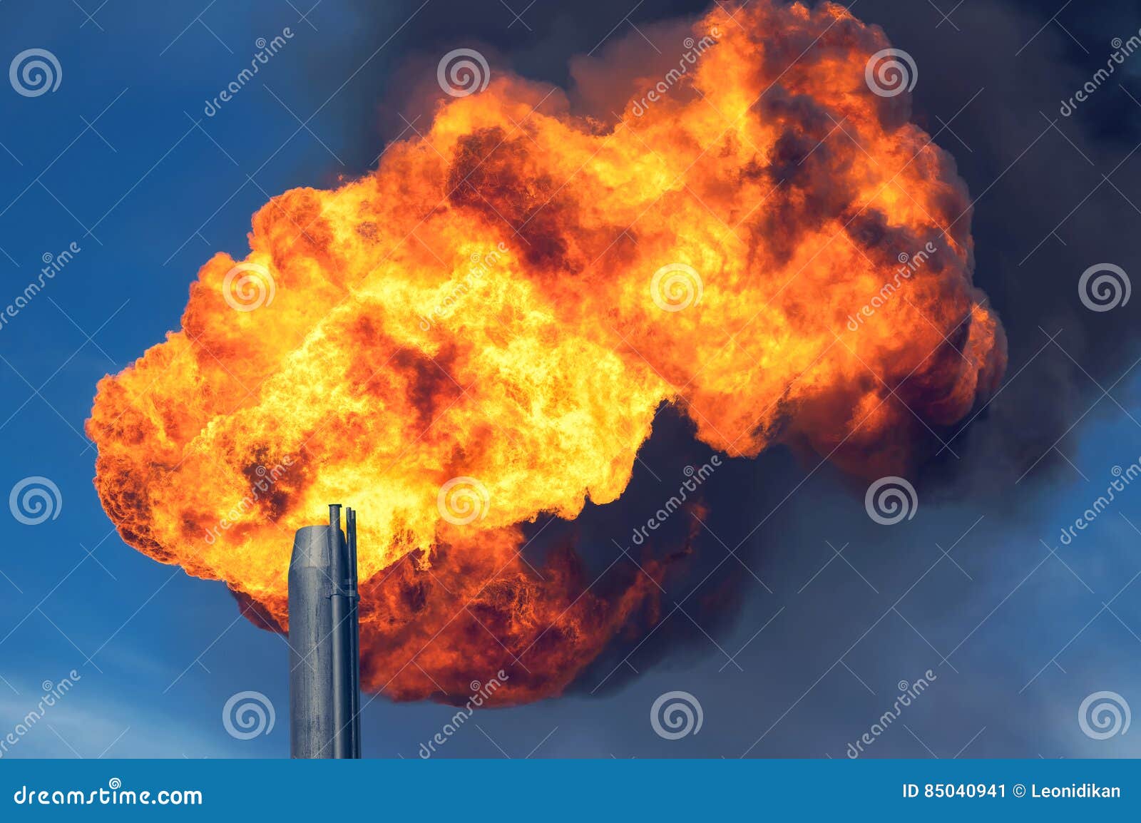 Gas flaring. stock image. Image of black, burn, evaporation - 85040941