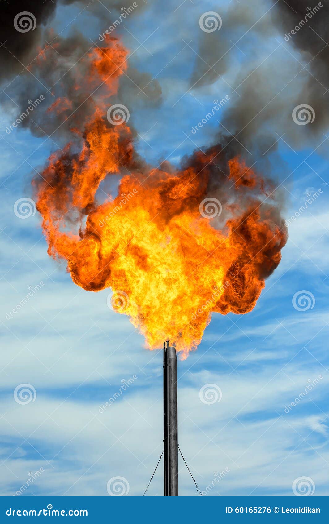 Gas flaring. stock photo. Image of contamination, blue - 60165276