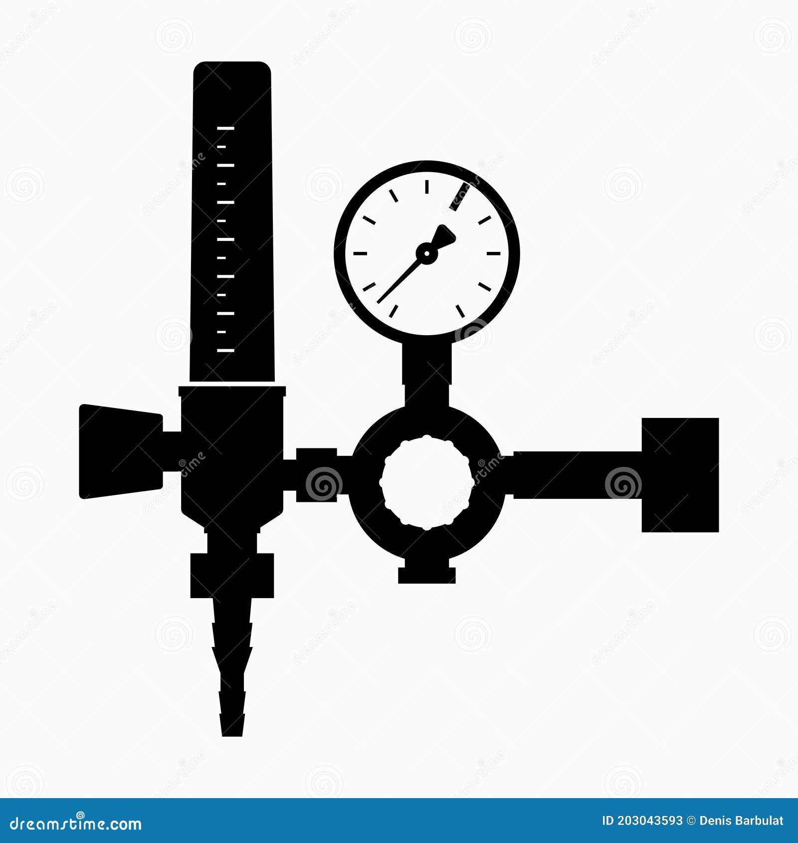 Gas Flow Regulator, Controller with Manometer Stock Vector ...