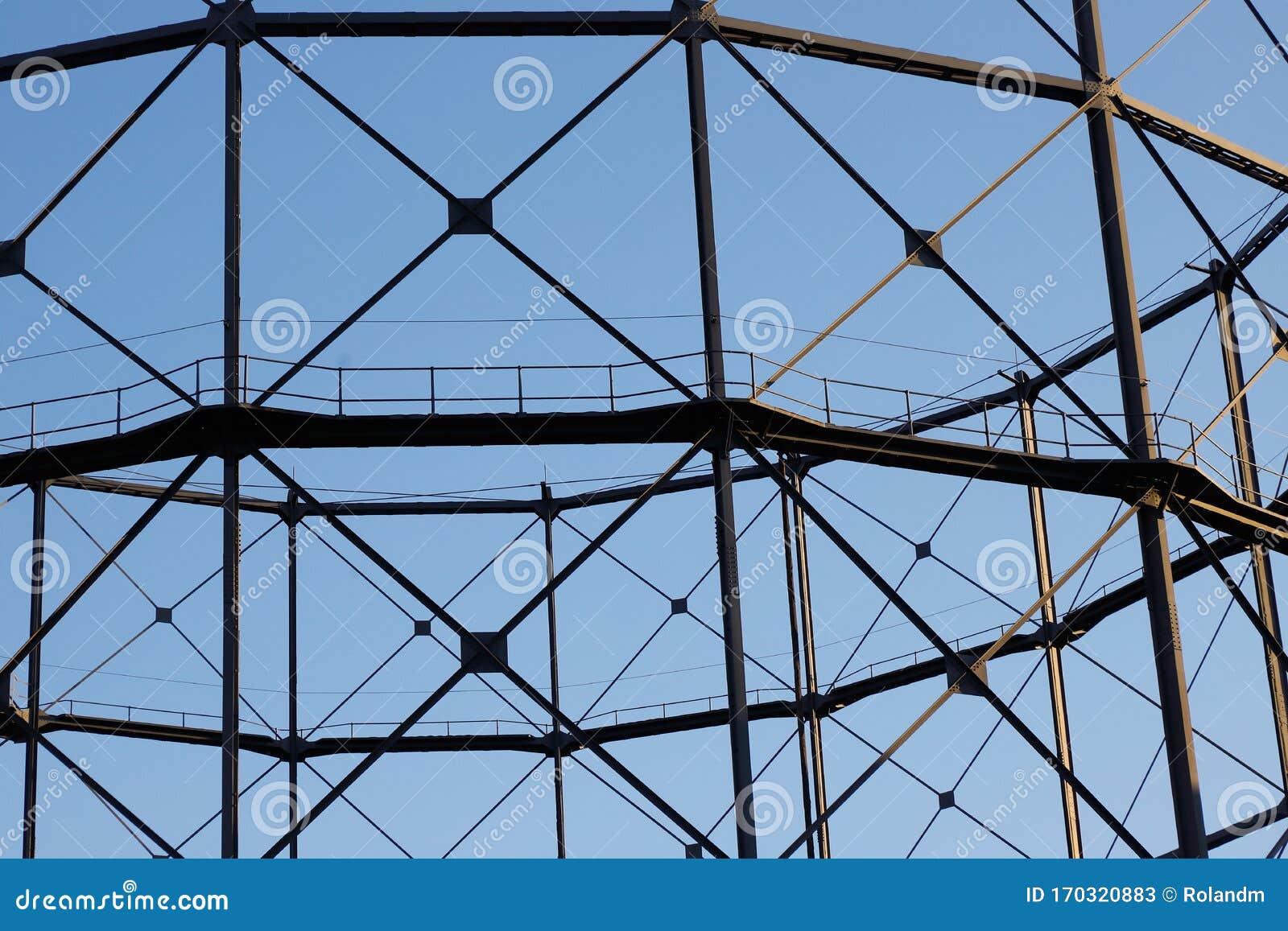 Gas holder framework stock image. Image of outside, gasholder - 170320883