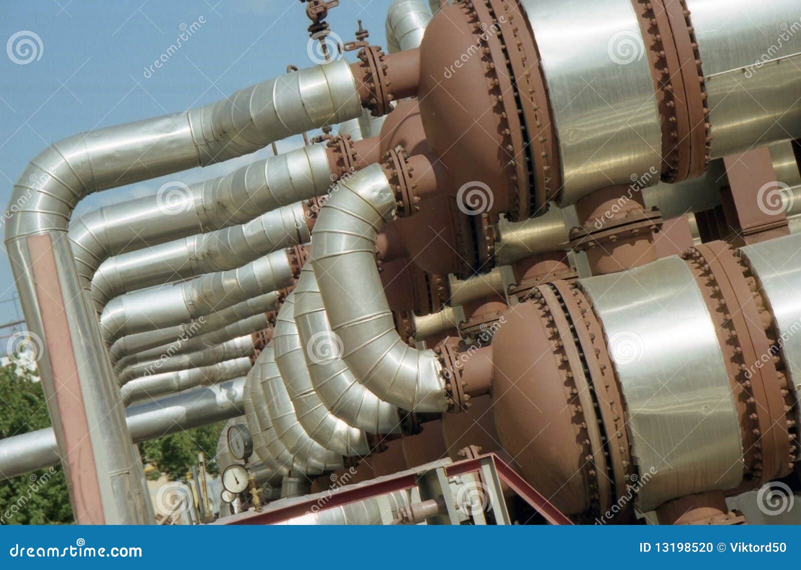 Gas Industry. Gas-transfering Stock Photo - Image of pipes, factory ...
