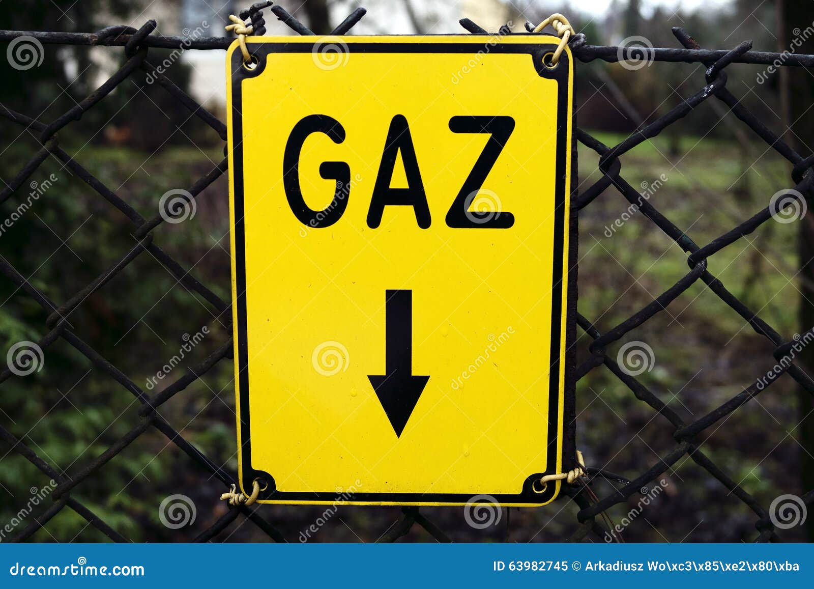 Gas Information Plate, on the Fence. Stock Image - Image of antique ...