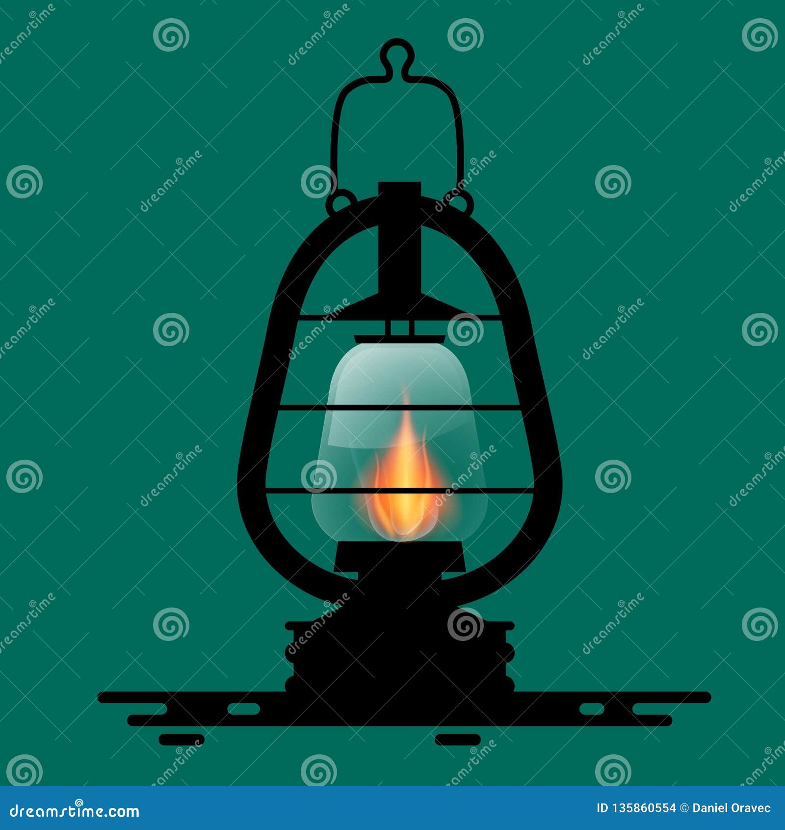 Gas Lamp Symbol with Fire Flame Stock Vector - Illustration of universe ...