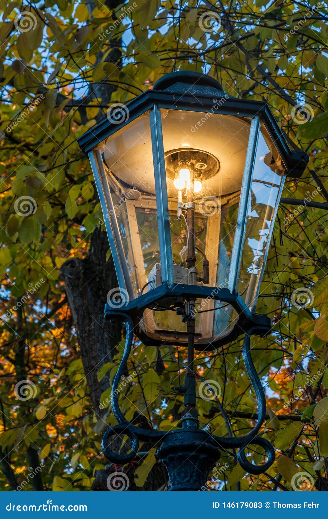 Gas Lantern in Dresden, Germany Stock Image - Image of blue, people ...