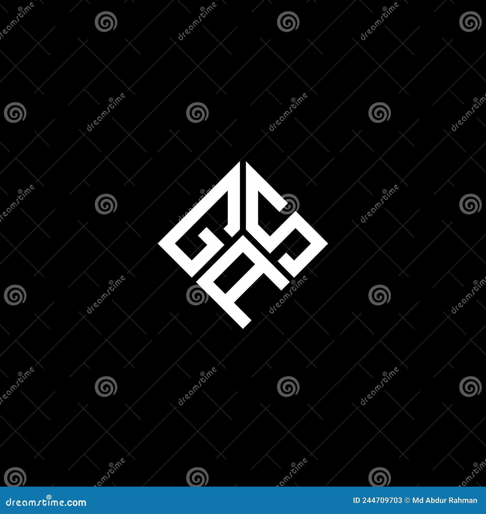 GAS Letter Logo Design on Black Background. GAS Creative Initials ...