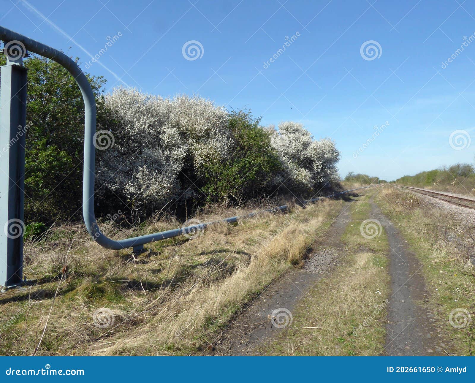 Gas Line with Expansion Loop by Railway Line Stock Photo - Image of ...
