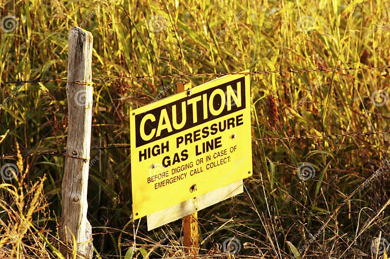 Gas Line Sign stock photo. Image of resources, line, transmission - 305610