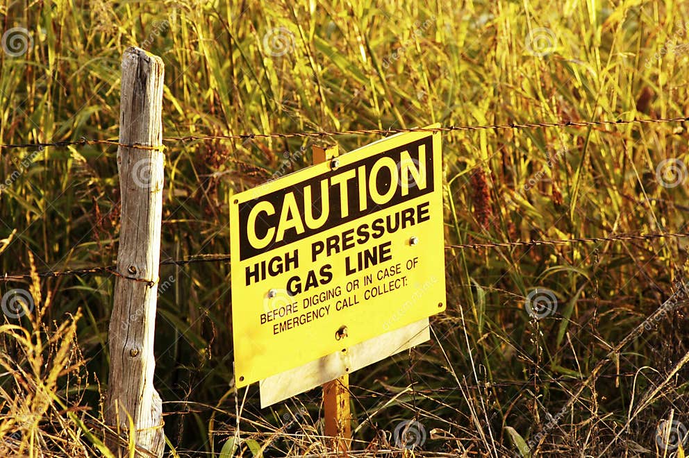 Gas Line Sign stock photo. Image of resources, line, transmission - 305610