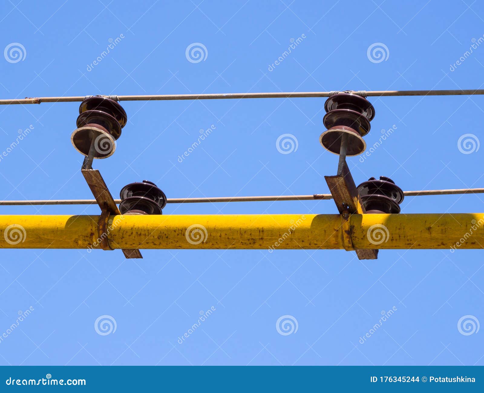 Gas Main Pipe Used As an Electrical Support Stock Photo - Image of ...