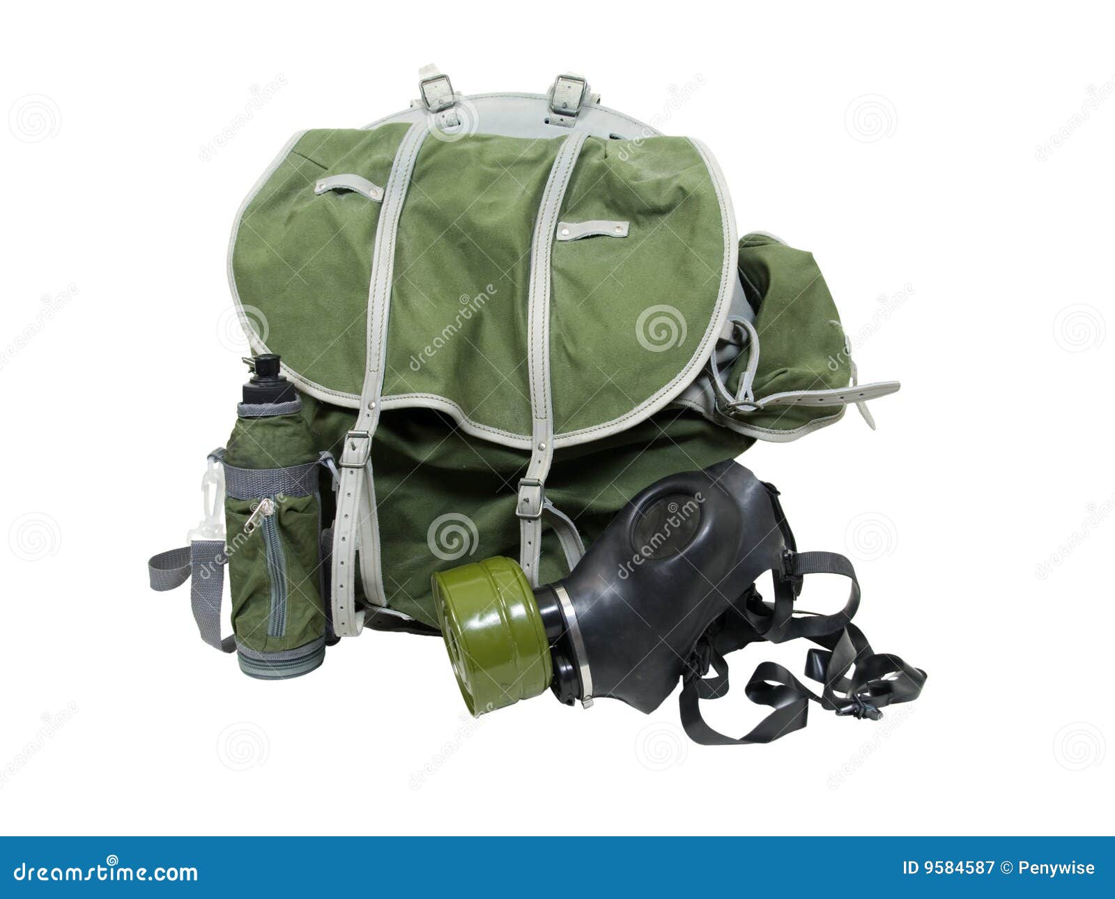 Gas mask and backpack stock image. Image of backpack, cylinder - 9584587