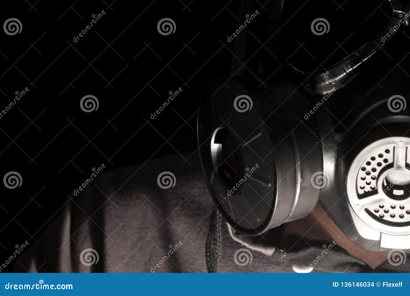 Gas Mask on a Black Background. Stock Photo - Image of breathe, black ...
