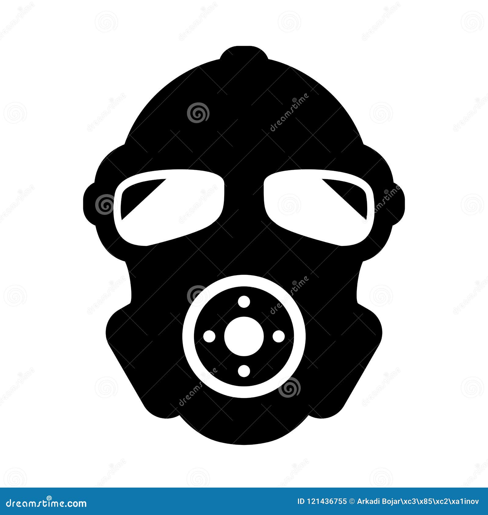 Gas mask vector icon stock vector. Illustration of isolated - 121436755